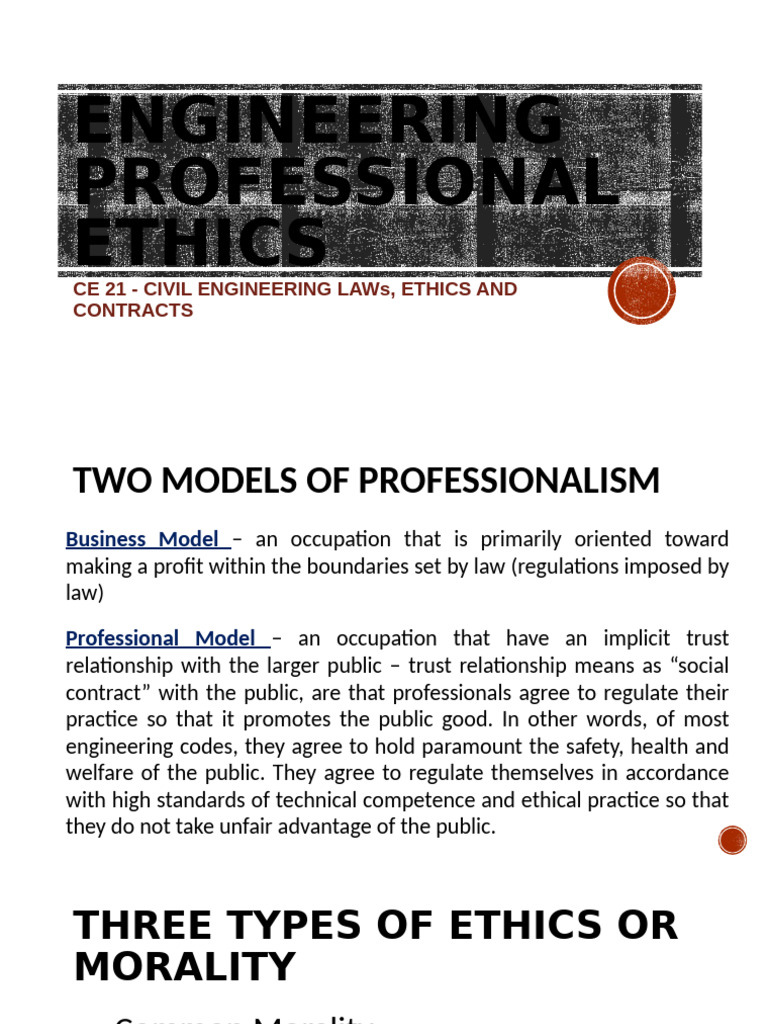 (2-A) Engineering Professional Ethics | PDF | Morality | Conscience