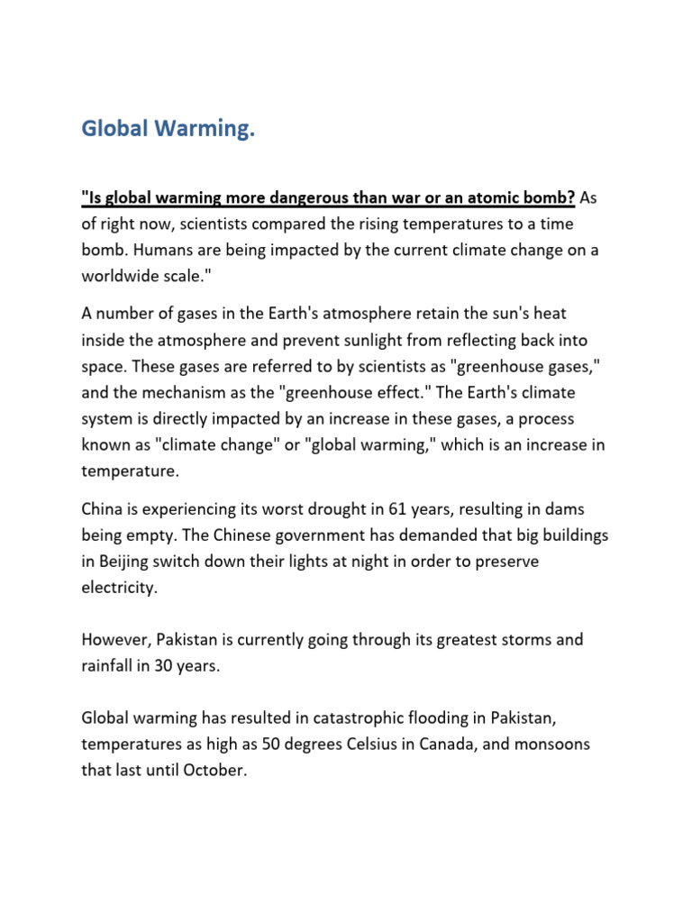 Global Warming | PDF