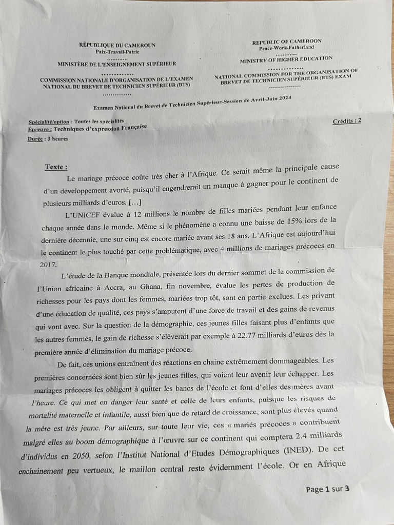 BTS-2024 Epreuves | PDF