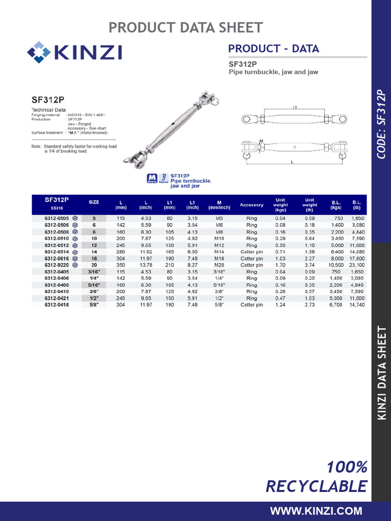 Product Data Sheet SF312P | PDF