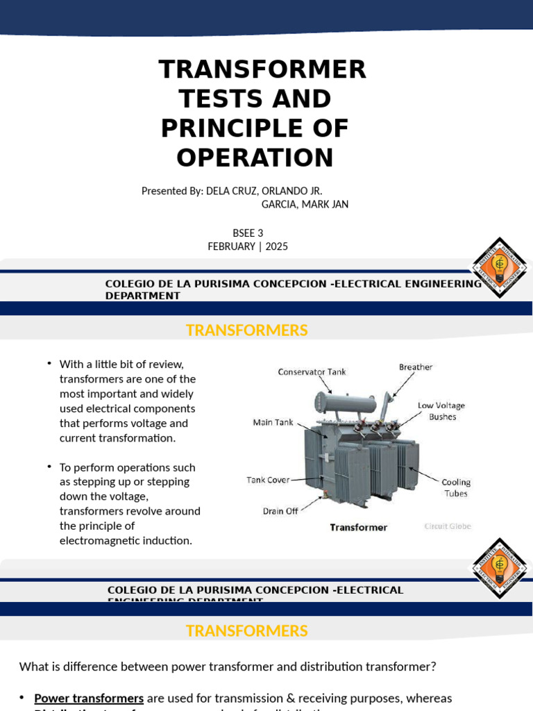 Transformer Tests and Principle Operation Report | PDF | Transformer ...