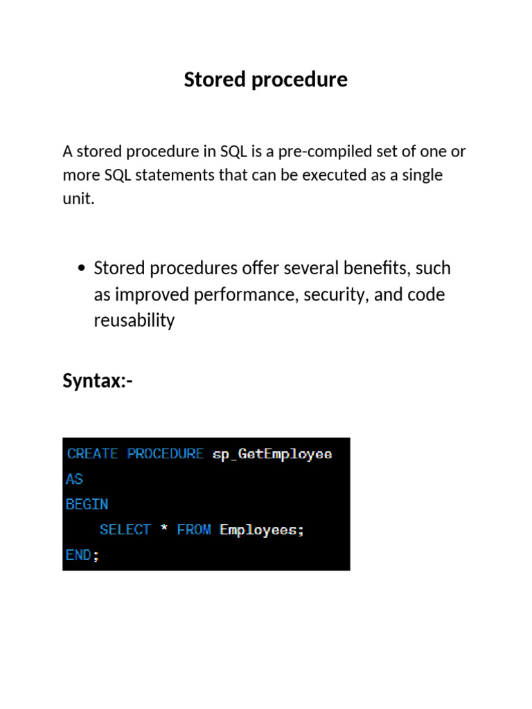 Stored procedure | PDF