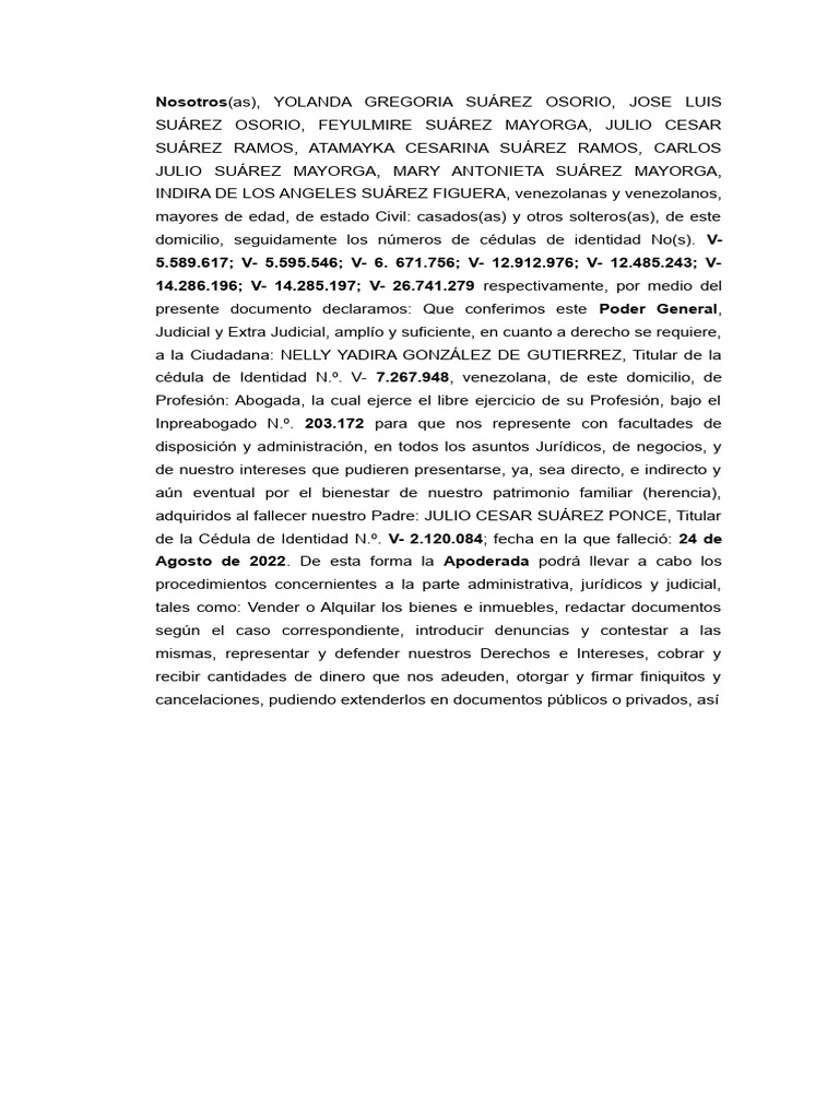 Poder General para Representación Legal | PDF | Gobierno | Justicia