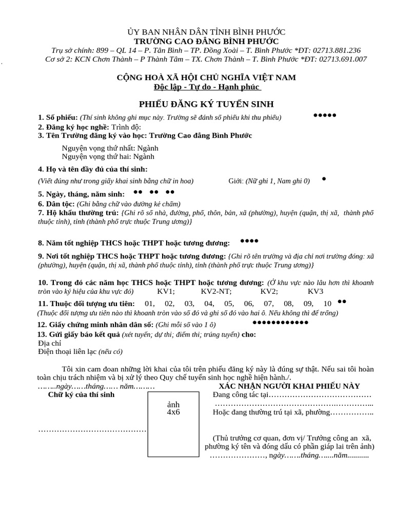 Phieu-Dang-Ky-Tuyen-Sinh-2023-Gui-1 2 | PDF