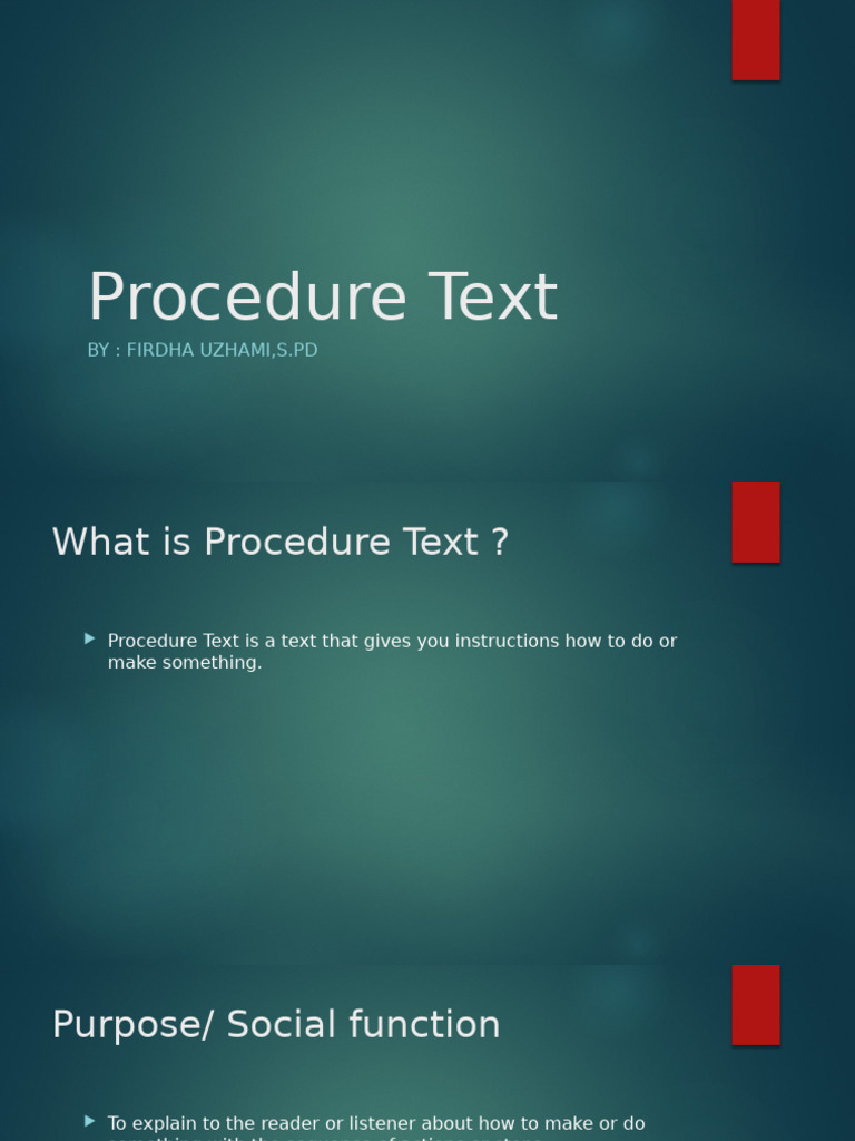 Procedure Text X | PDF