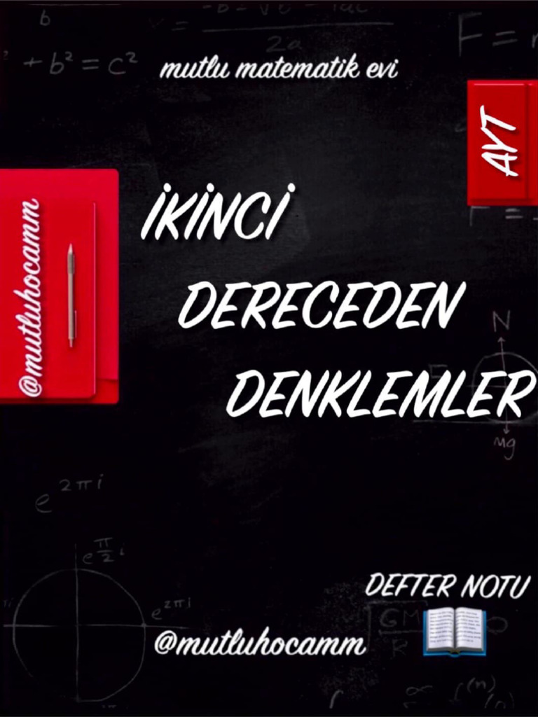 Ayt Matematik Ikinci Dereceden Denklemler Konu Anlatimi | PDF