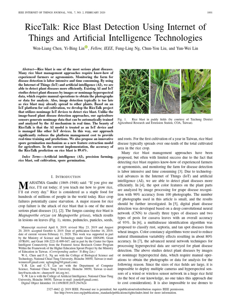 RiceTalk - Rice - Blast - Detection - Using - Internet - of - Things ...