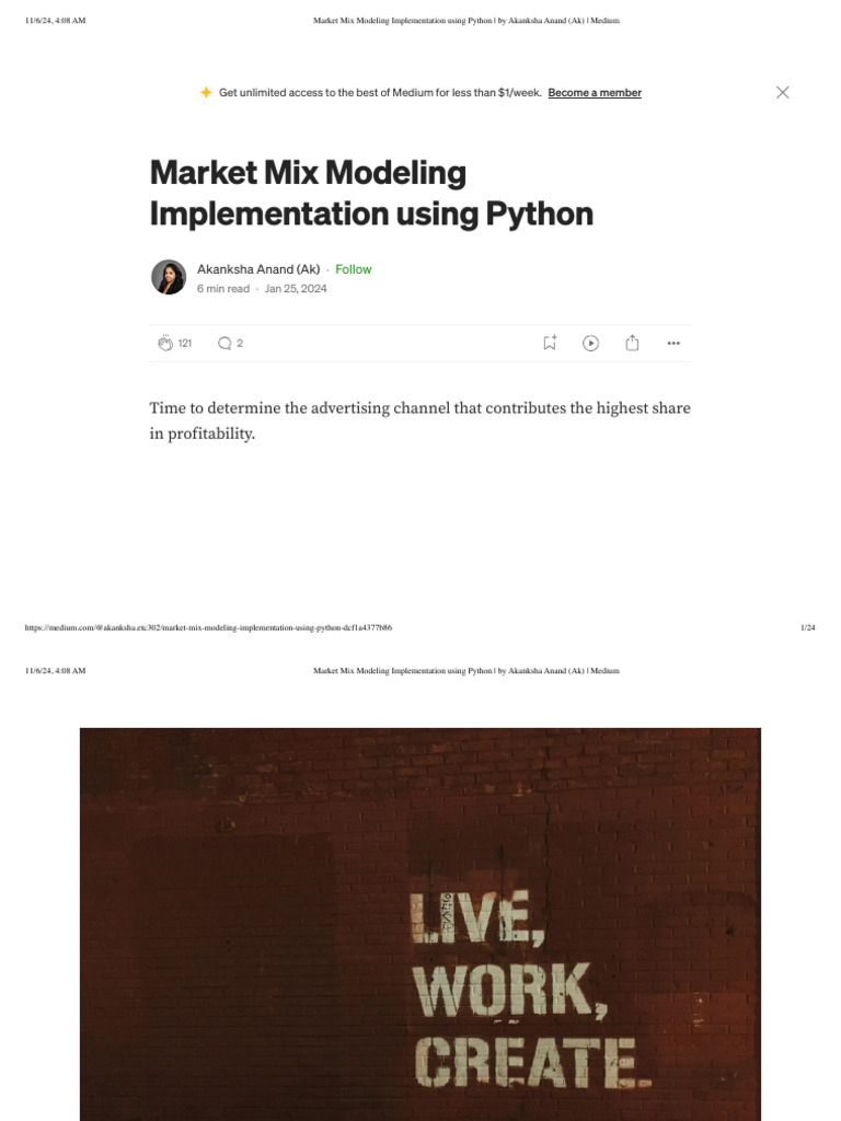 Market Mix Modeling Implementation Using Python - by Akanksha Anand (Ak ...