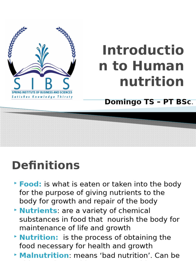 Introduction To Human Nutrition | PDF | Fat | Vitamin