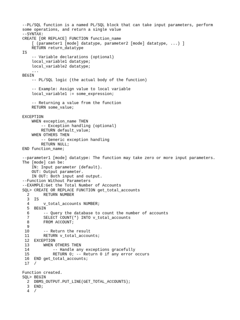 Functions Procedures 1739265867037 | PDF | Parameter (Computer Programming) | Pl/Sql