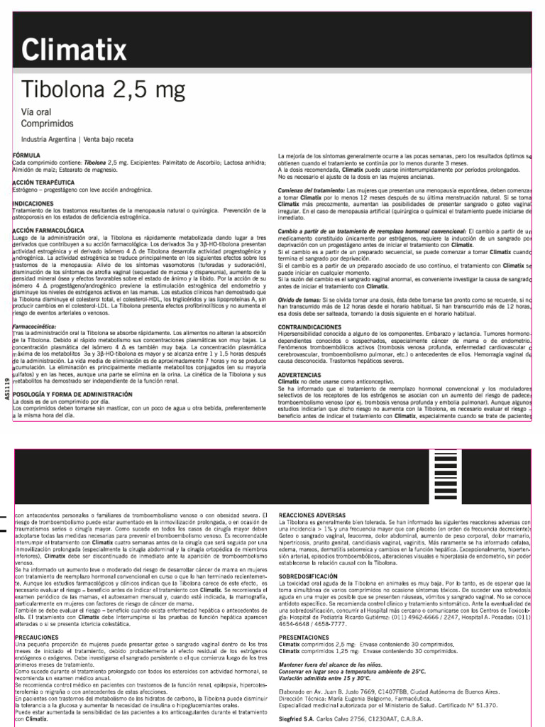 P_Climatix-2.5 | PDF | Menopausia | Trombo