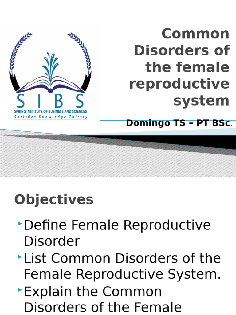 Common disorders of female reproductive system | PDF | Premenstrual ...
