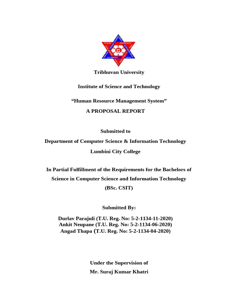 HRMS - Project Proposal | PDF | Password | Information Technology