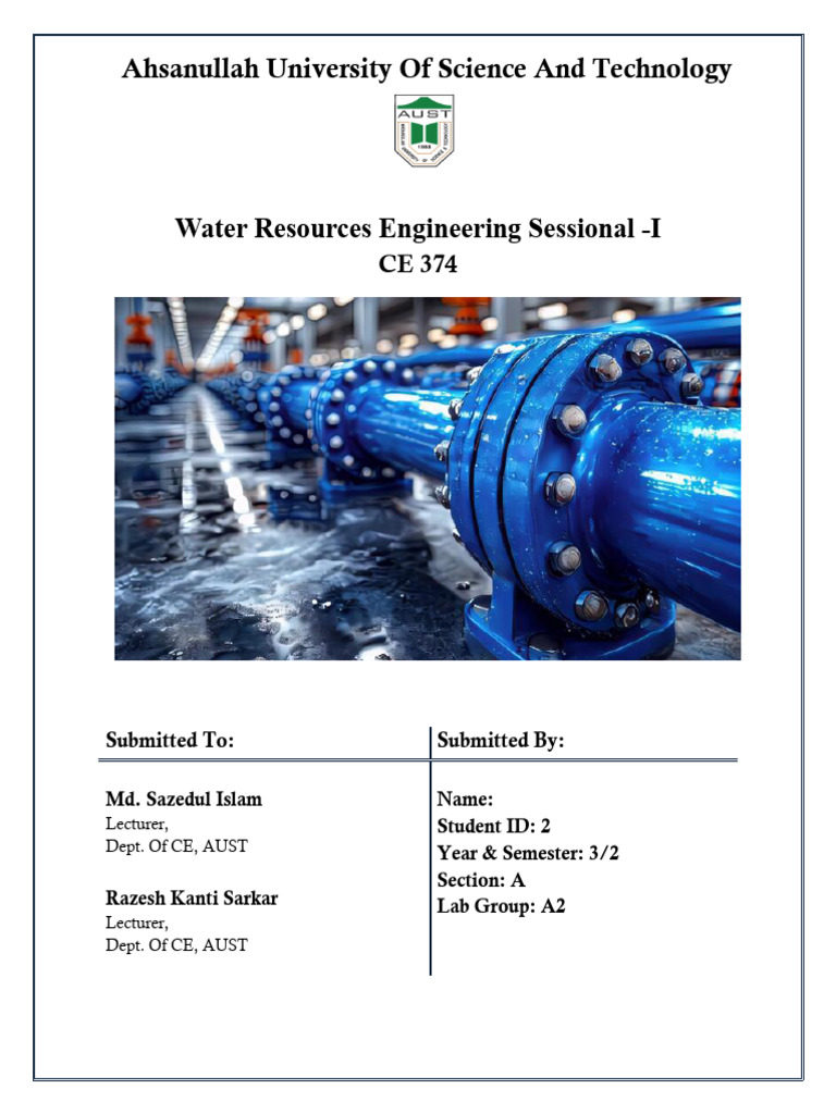 Water Resources Engineering Lab Report | PDF
