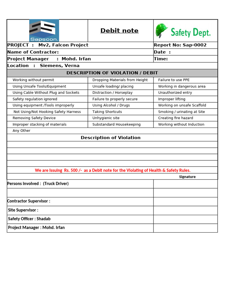 Debit Note - Copy (3) | PDF