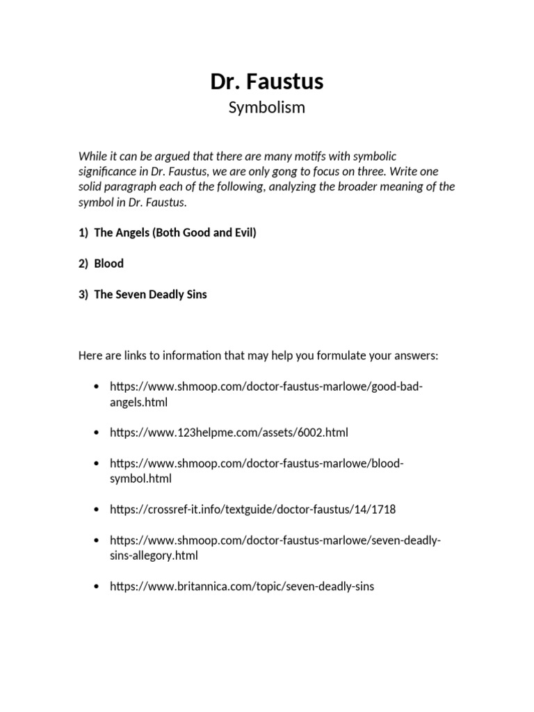 Dr. Faustus Assignment | PDF