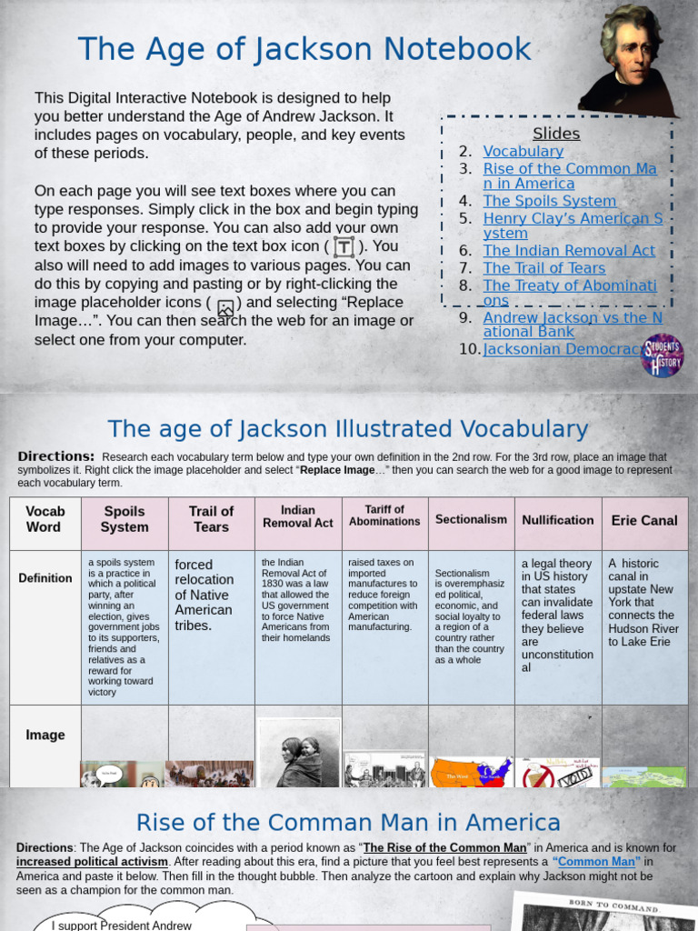 Age of Jackson Digital Notebook - Jaden Speelman | PDF | Trail Of Tears ...