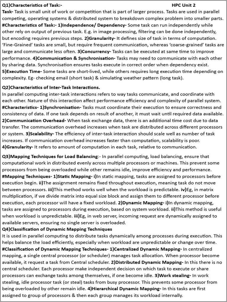 HPC Unit 2 | PDF | Parallel Computing | Load Balancing (Computing)