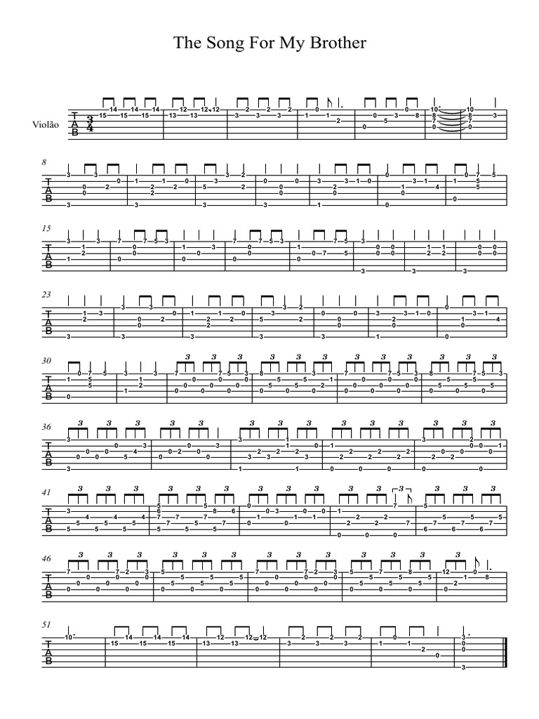 The Song For My Brother - Tablatura - Partitura Completa | PDF