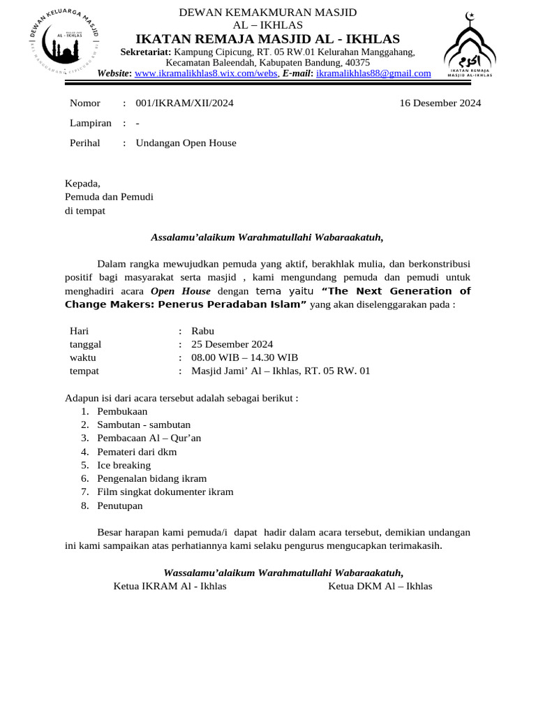001 - Undangan Open House | PDF