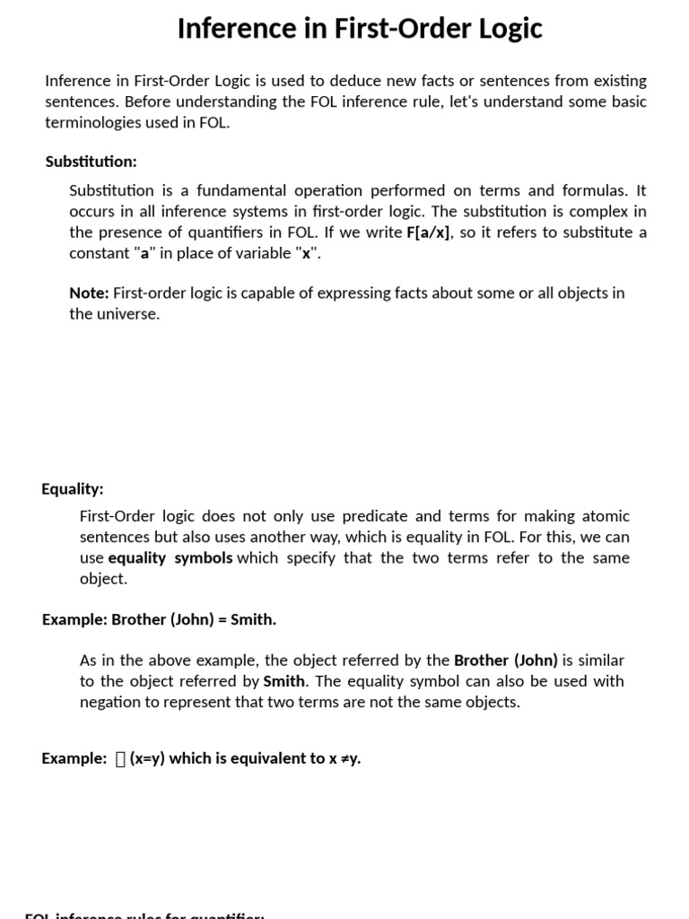 16-Inference in First Order Logic-05-02-2025 | PDF | First Order Logic | Mathematics