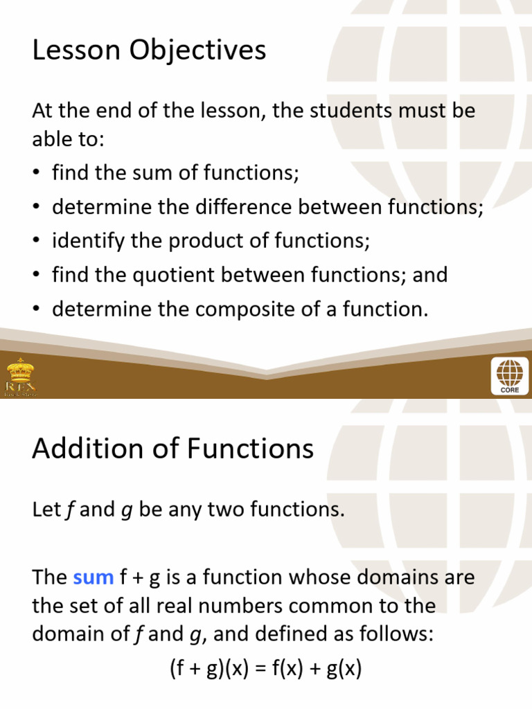 4 Operations On Functions | PDF | Function (Mathematics) | Elementary ...