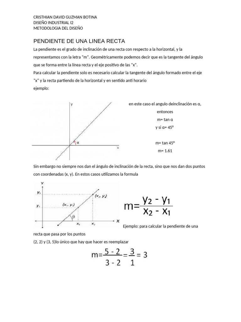 Ejemplos de Pendiente Negativa y Fórmula | PDF