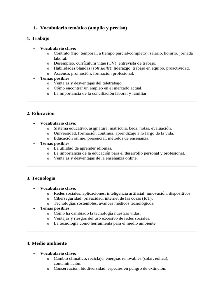 Vocabulario Temático | PDF | Turismo | Internet de las Cosas