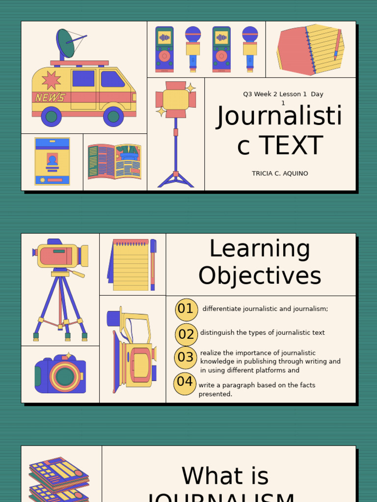 q3 w2 Lesson 1 Journalistic Text | PDF | Journalism | Human Communication