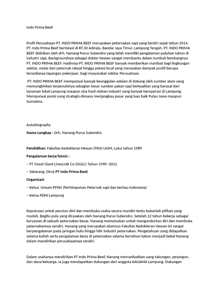 Indo Prima Beef | PDF