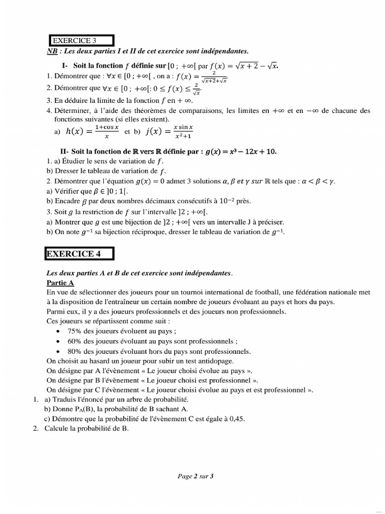 Devoir de Maths Tled - 2 | PDF