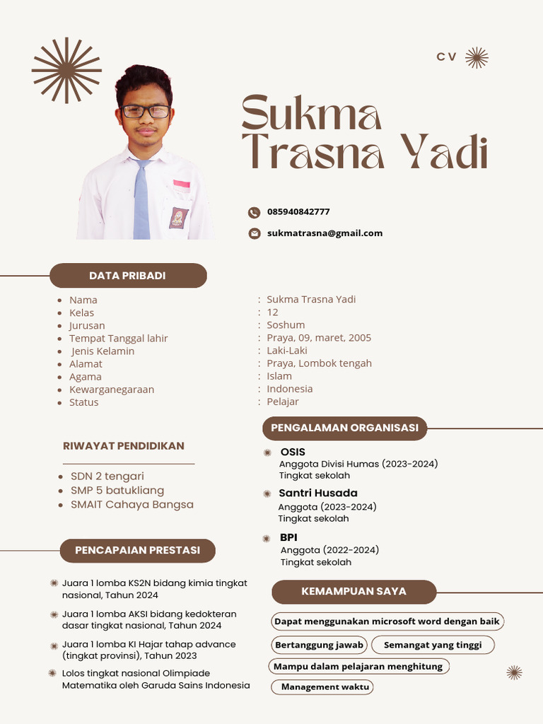 Salinan Dari Salinan Dari CV Muthya Lutfhya Qurratu Aini | PDF