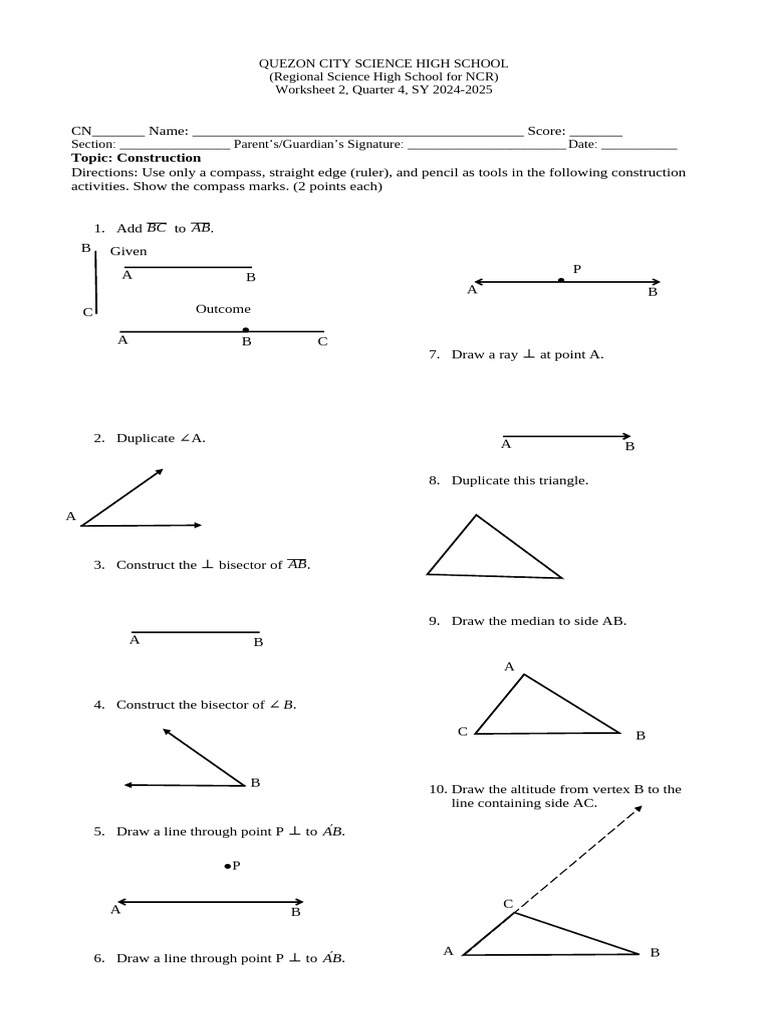 Worksheet 2 4Q 2024 2025 Construction (1) | PDF