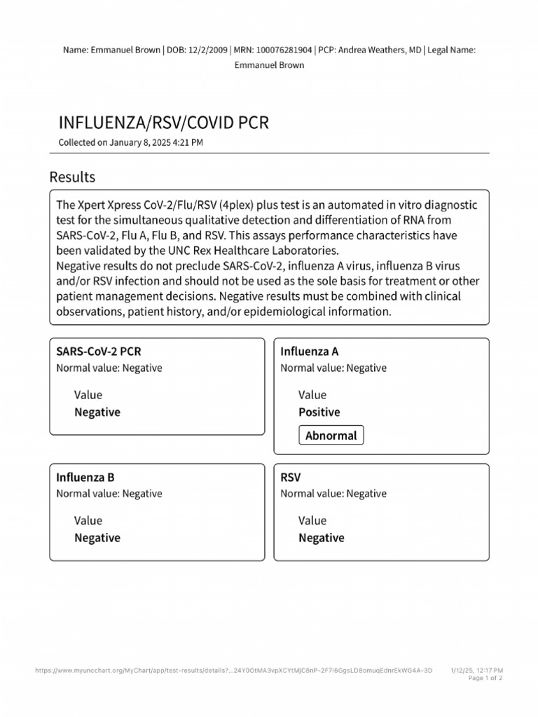 My UNC Chart - Test Details | PDF