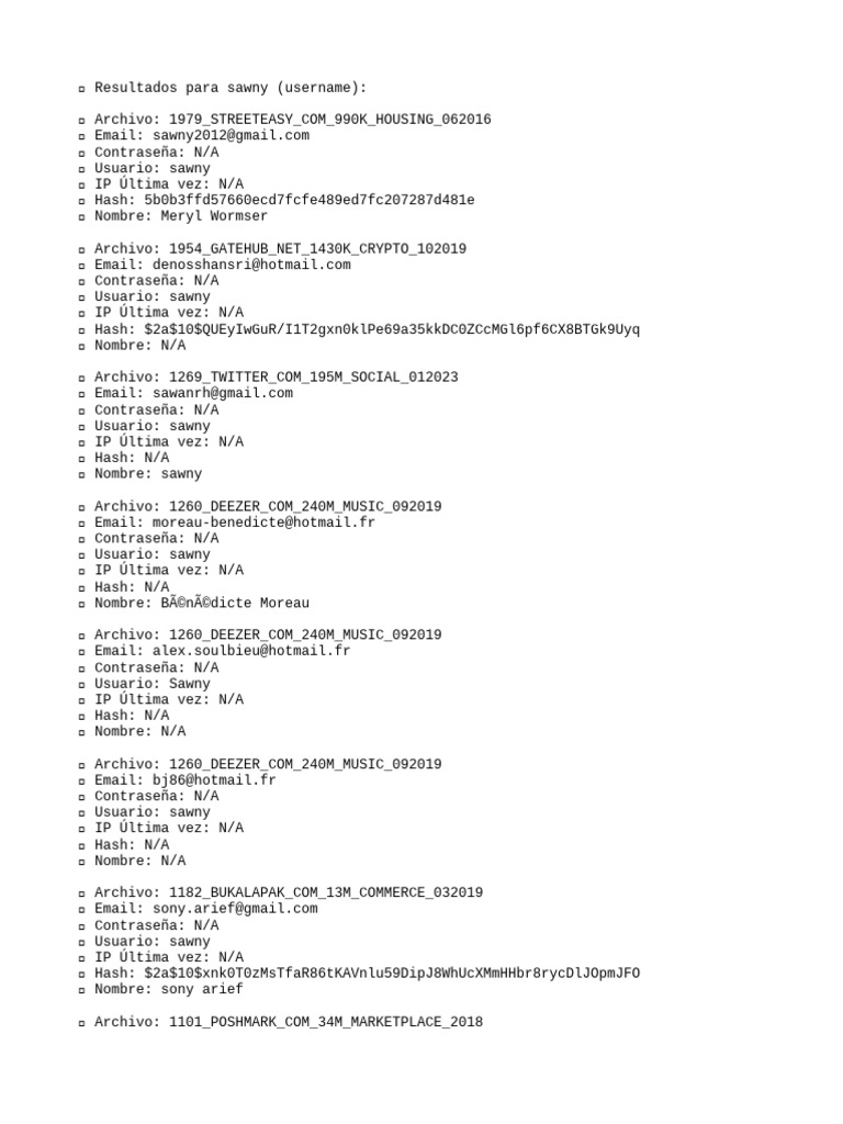 Sawny Snusbase | PDF | Contraseña | Software utilitario