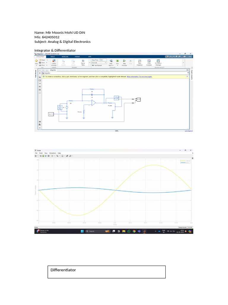 AnalogDigitalLabDIFF INTEGRATOR | PDF