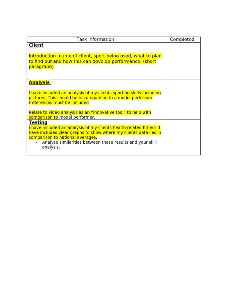 Task 1 Checklist (1) | PDF