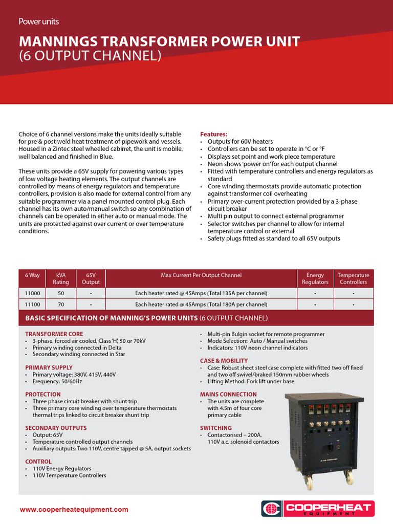 Manning's 6-Channel Power Unit Overview | PDF | Transformer | Mains ...