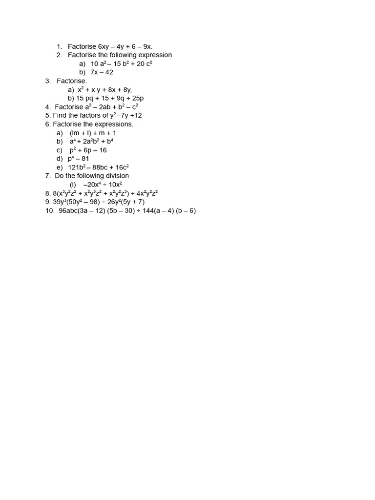 Factorization WS | PDF