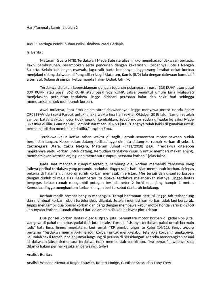 Analisis Tugas | PDF