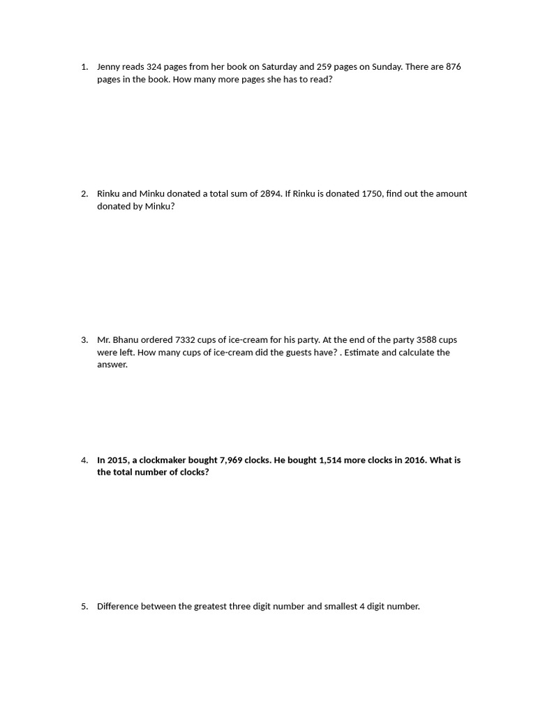 Math Word Problems | PDF