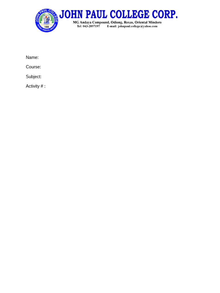 Template for Activity | PDF