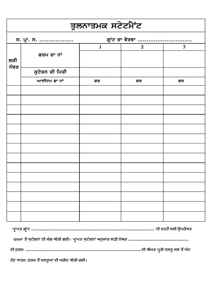 Comparative Statement New Pdf