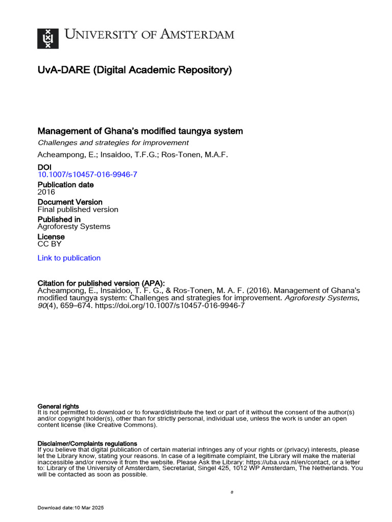 Management_of_Ghana_s_modified_taungya_system | PDF | Forests | Plantation