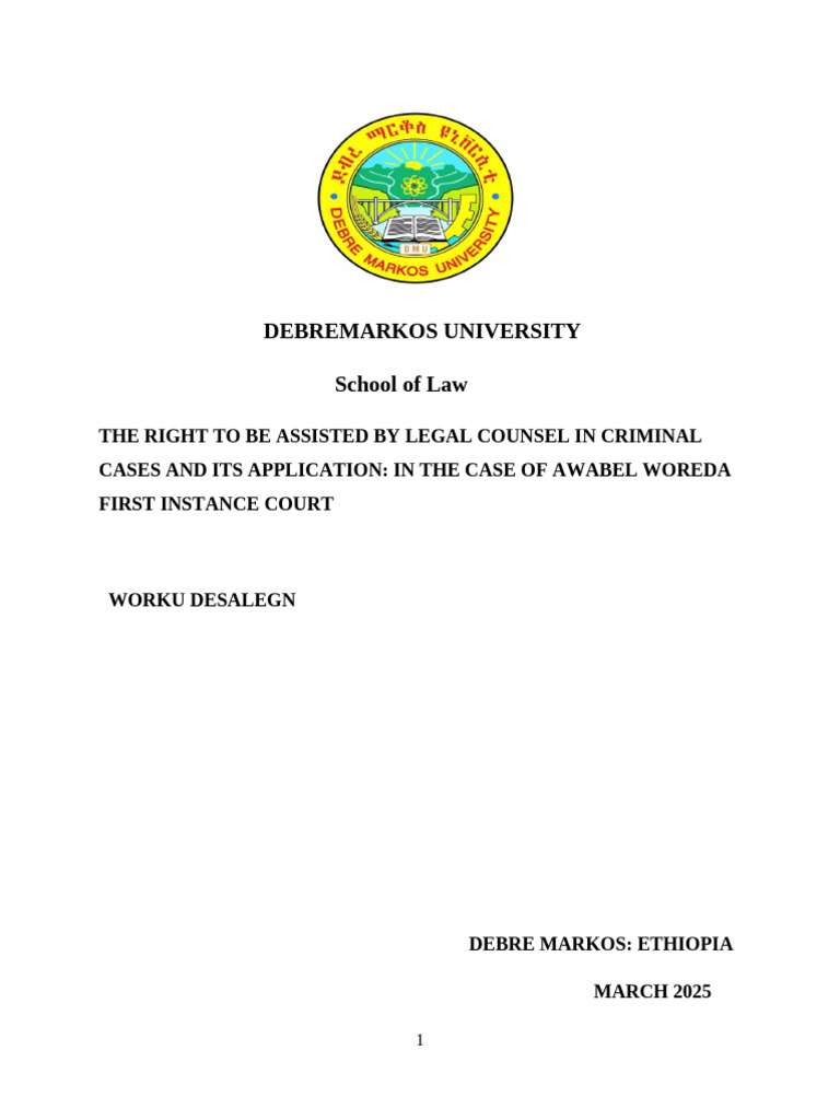 Worku Desalegn Research 2025 | PDF | Right To Counsel | Right To A Fair ...
