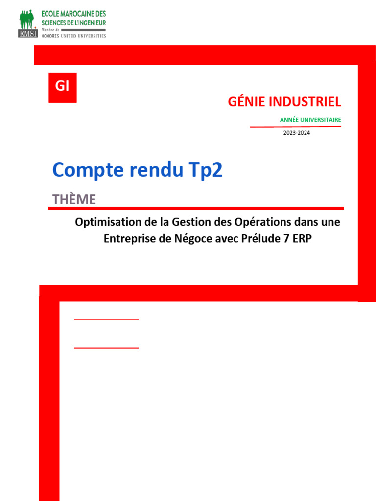 Optimisation des Opérations avec ERP Prélude 7 | PDF | Facture