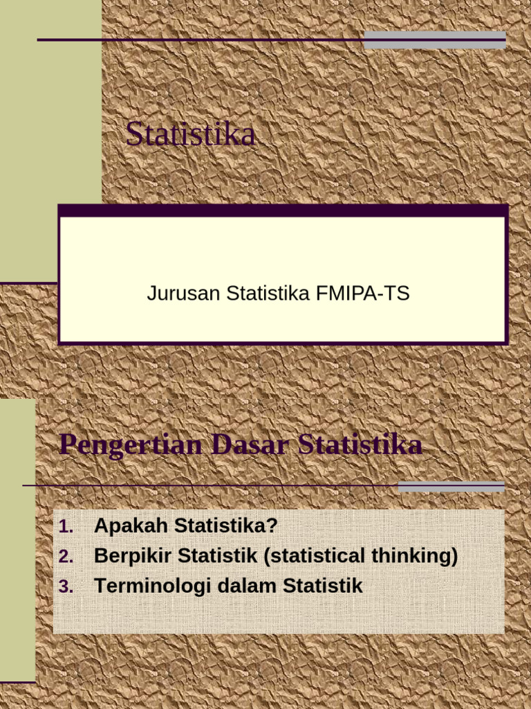 Pengantar Statistika dan Analisis Data | PDF