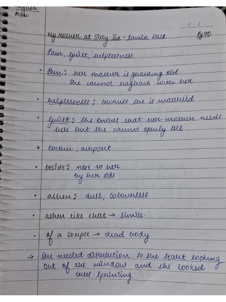 My Mother at Sixty Six Handwritten | PDF