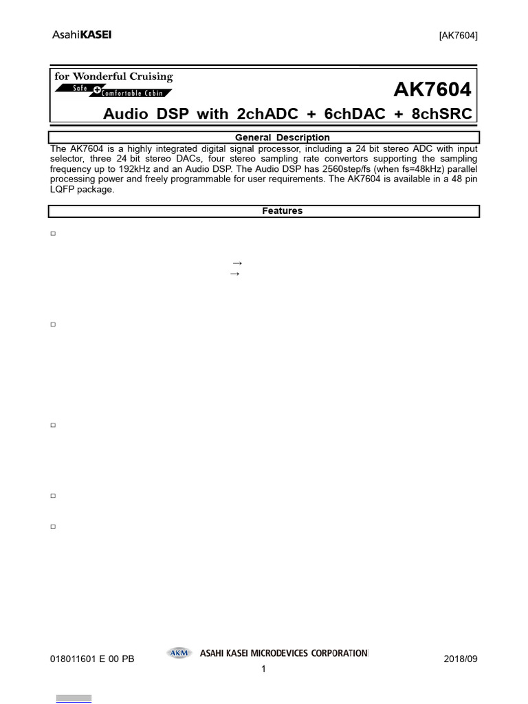 Ak 7604 VQ | PDF | Analog To Digital Converter | Amplifier