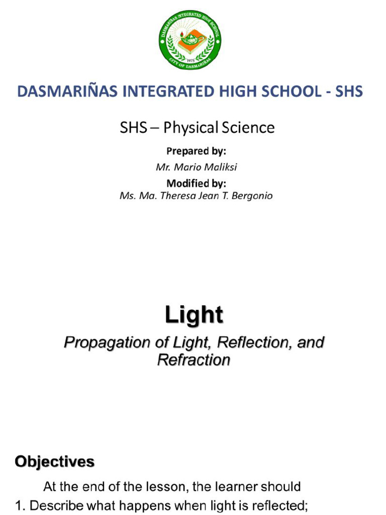 L3_PROPAGATION-OF-LIGHT_Q4_W3 | PDF